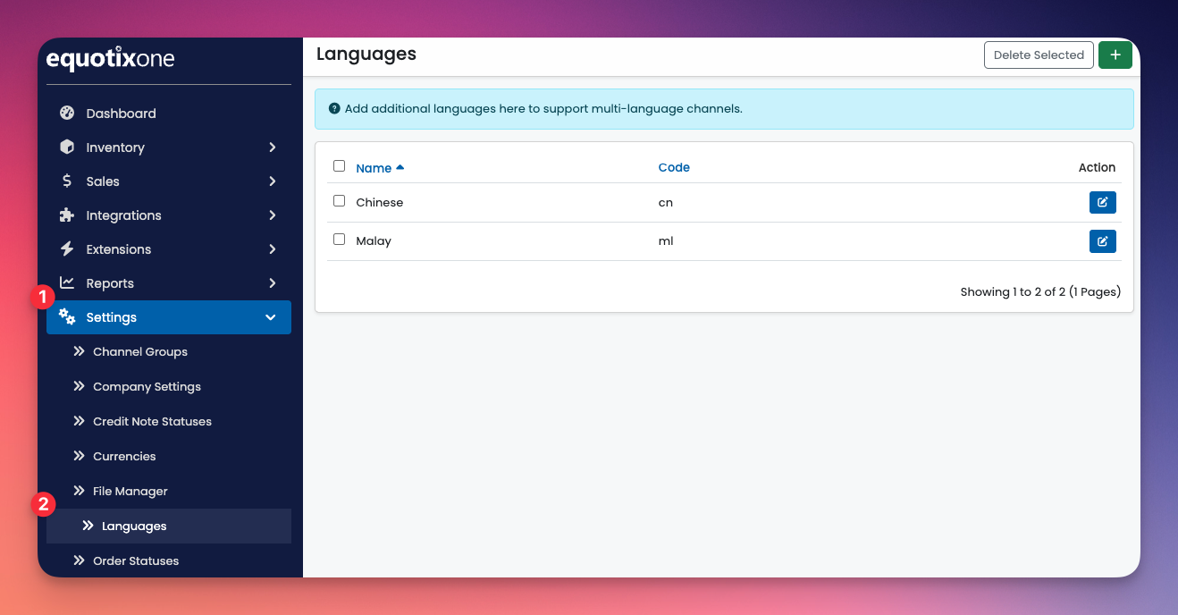 Languages – Equotix Help Desk